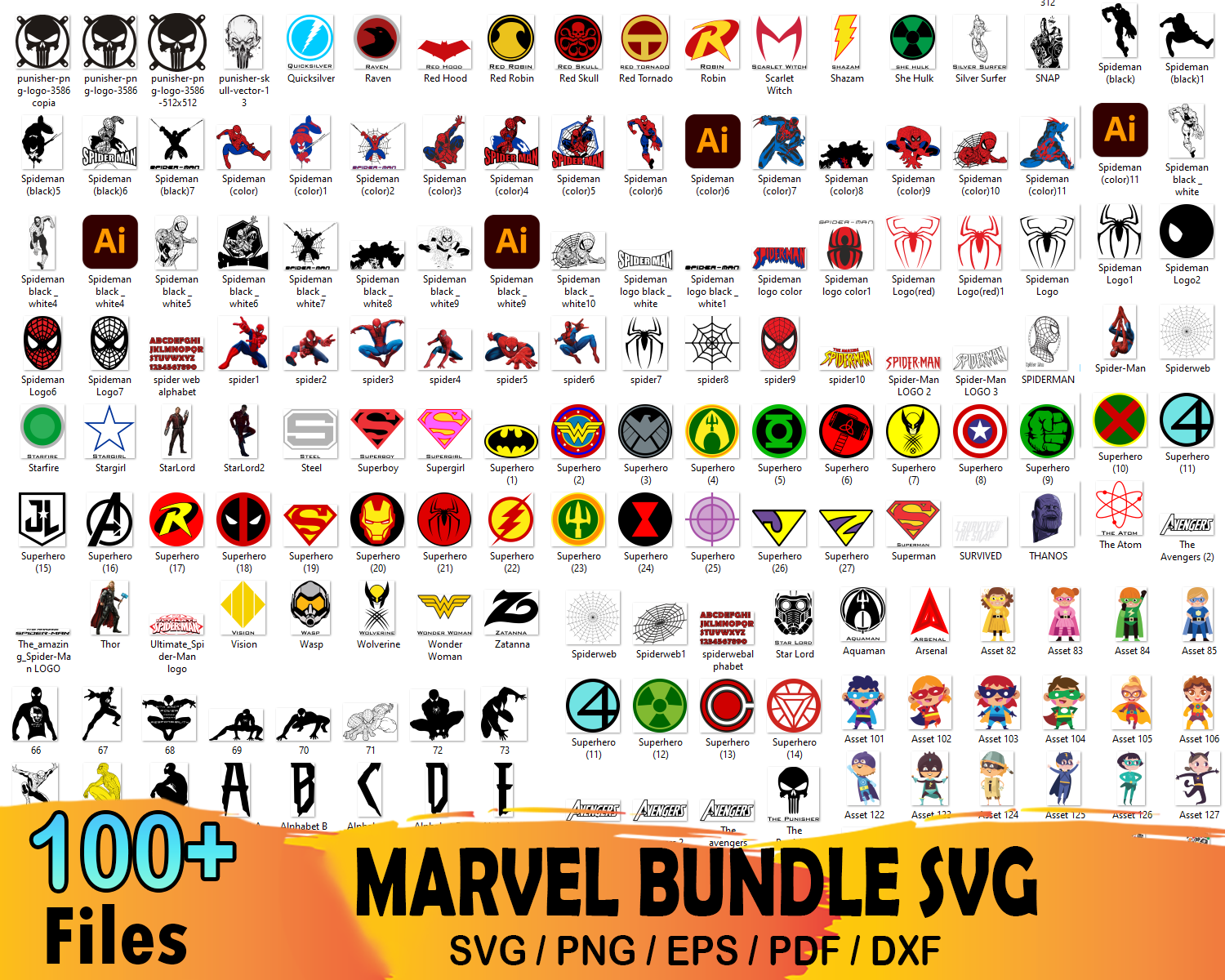 100 Marvel Bundle Svg, Hero Svg, Marvel Svg, Avengers Svg | Inspire Uplift