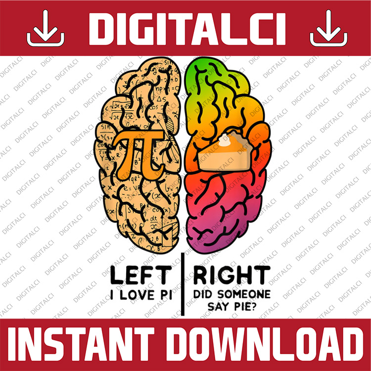 I Love Pi Brain Pi Day Funny Math Pie Dad Joke Mathematician - Inspire ...