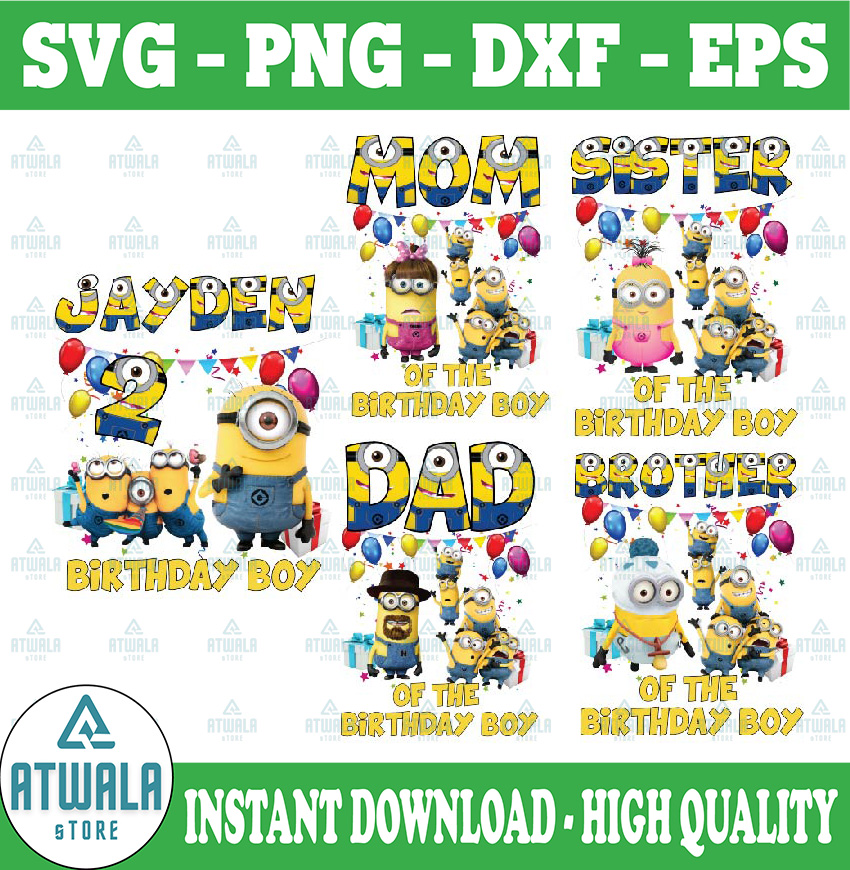 Personalized Minion Birthday Png, Family Matching Birthday B | Inspire ...