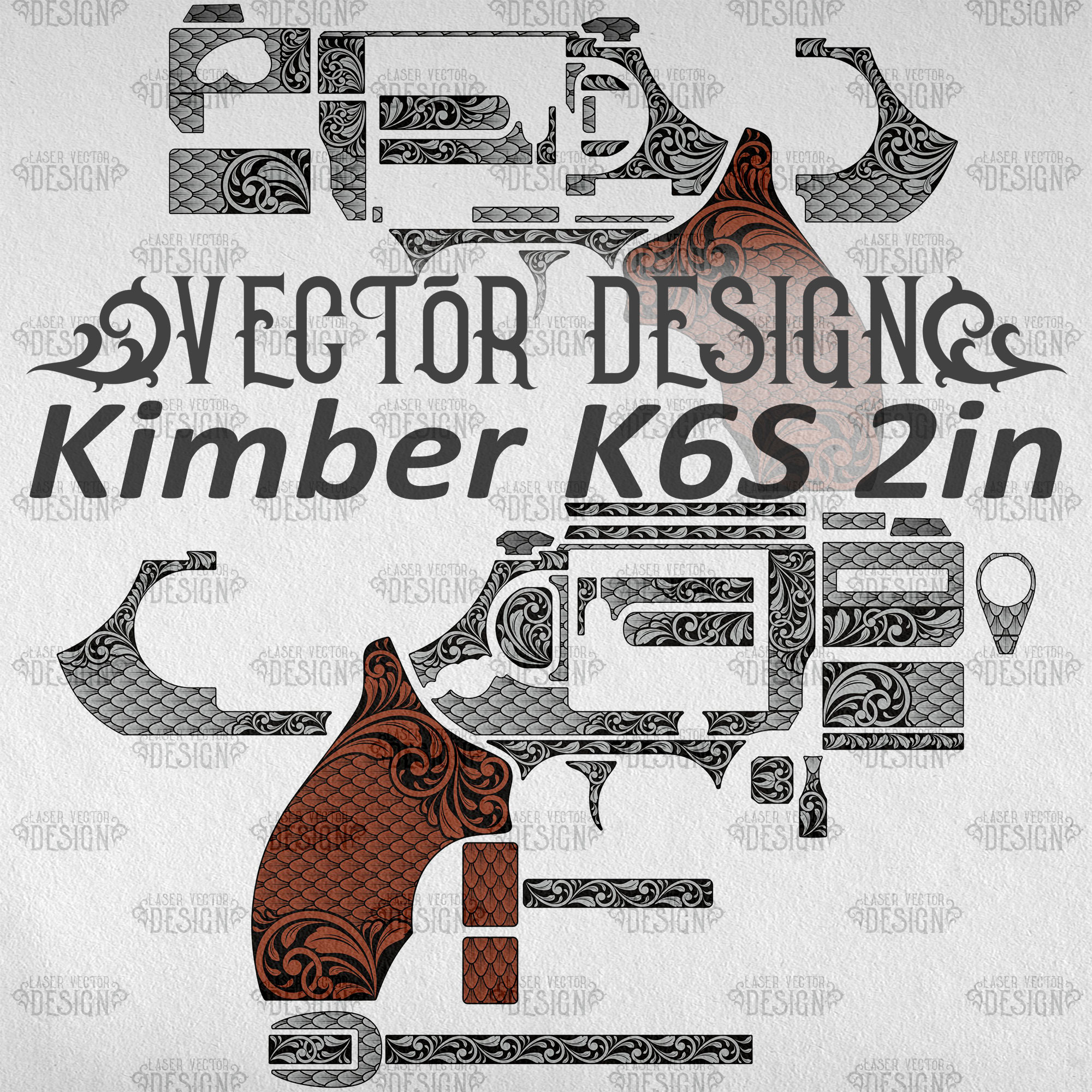 VECTOR DESIGN Kimber K6S 2in "Scrolls and snake scales" - Inspire Uplift