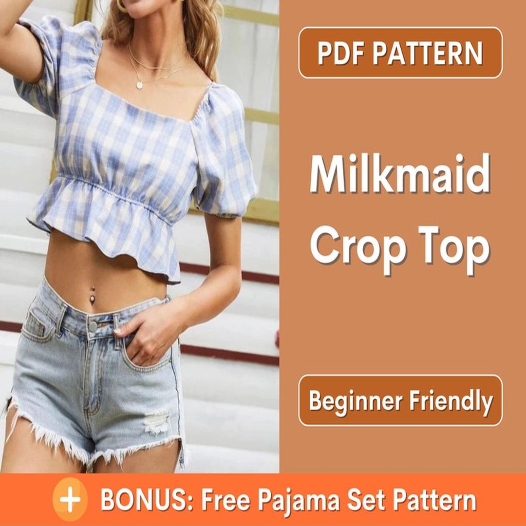 Blouse Pattern, Top Pattern, Milkmaid pattern, Puff Sleeve S | Inspire ...