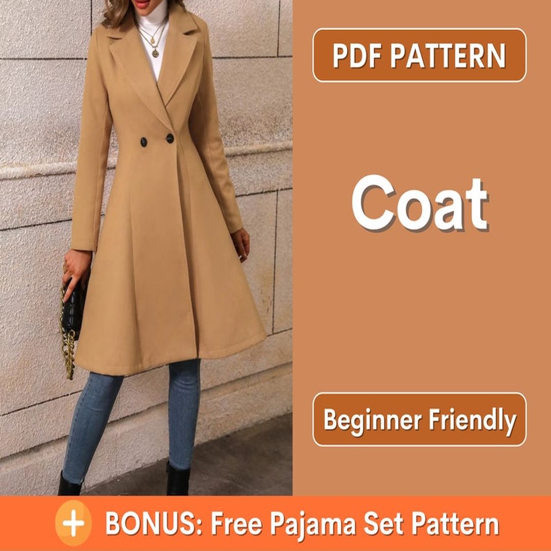 Coat Pattern | Winter Coat Sewing Pattern | Long Coat PDF Pa | Inspire ...