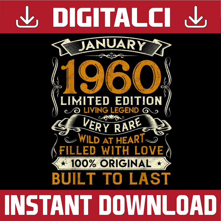 January 1960 60 Years Old 60th Birthday PNG | Inspire Uplift