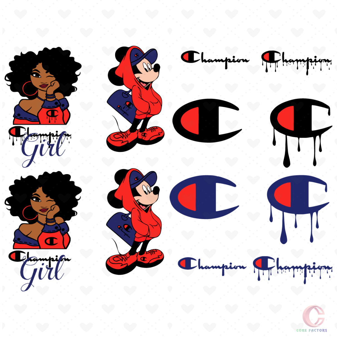 Champion Logos Svg Bundle, Champion Mickey Svg, Champion Gir | Inspire ...