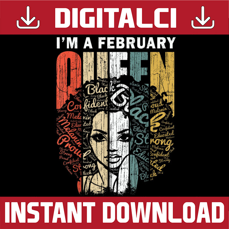 February Birthday - Black African Queen PNG - Inspire Uplift