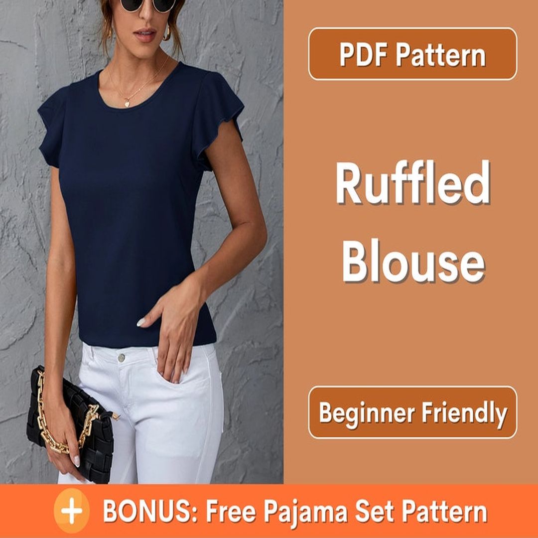 Blouse Pattern, Top Blouse Pattern PDF, Ruffled Blouse Patte | Inspire ...