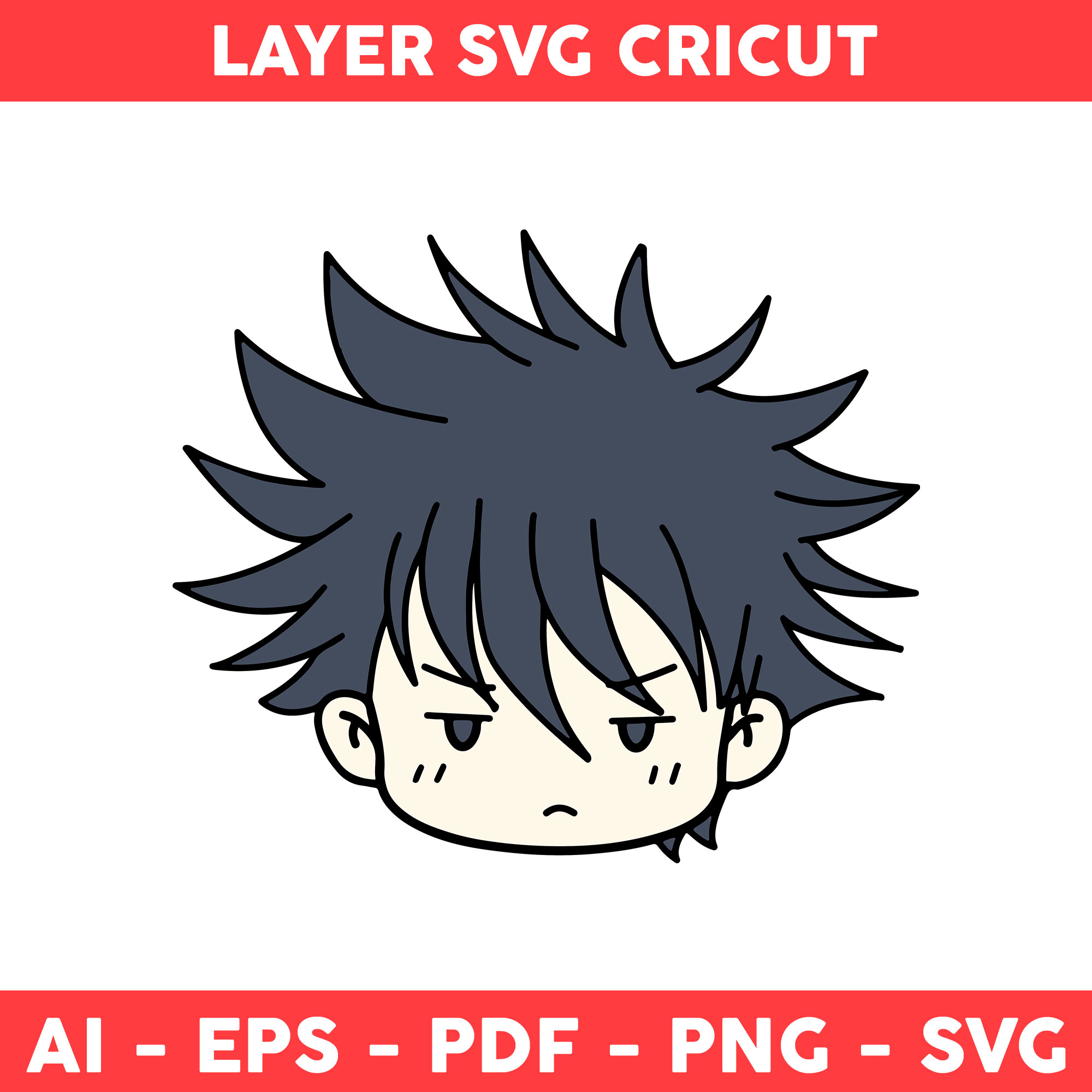 Fushiguro Megumi Svg, Megumi Chibi Svg, Megumi Face Svg, Juj | Inspire ...