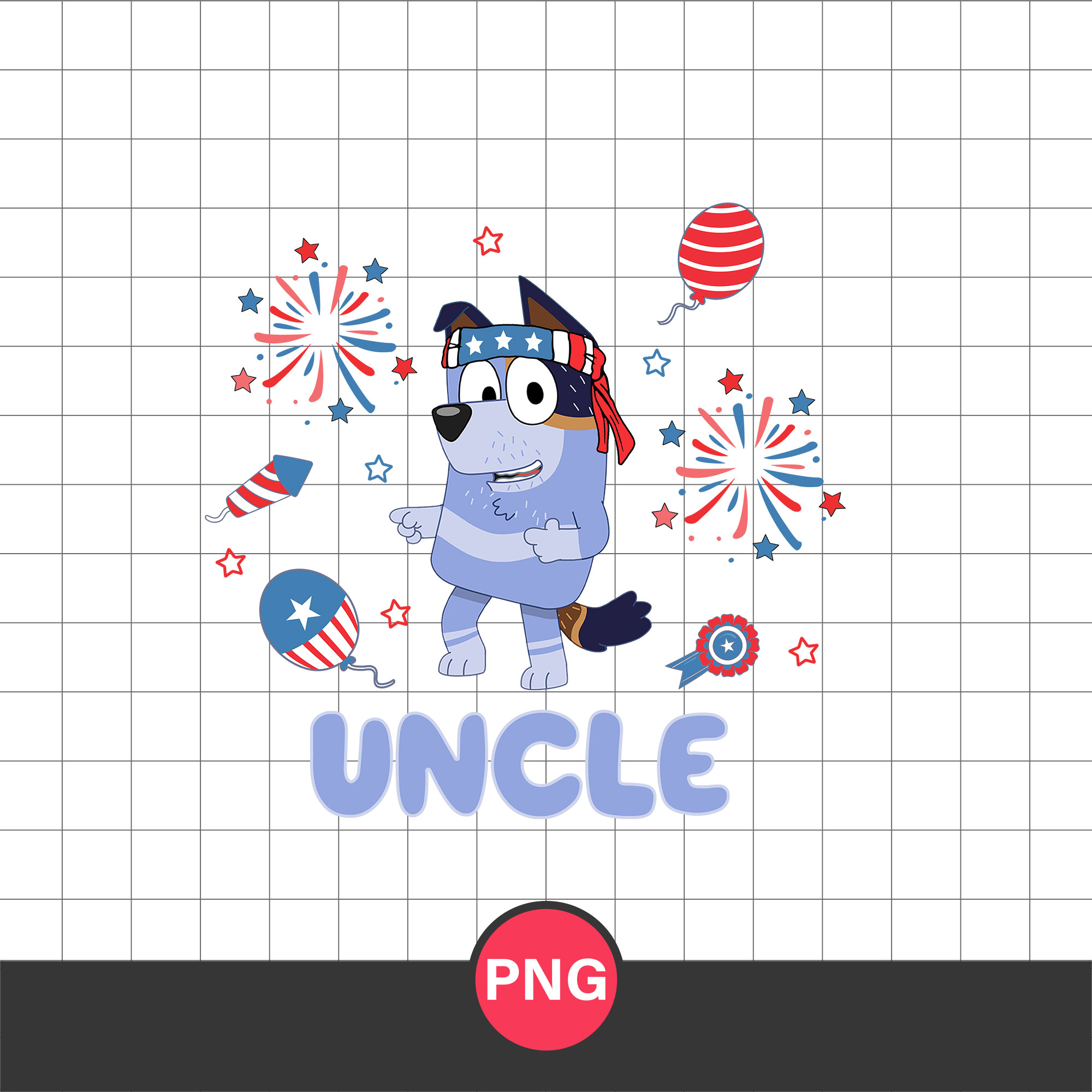 Bluey Uncle Stripe 4th Of July Png, 4th Of July Png, Bluey 4 | Inspire ...