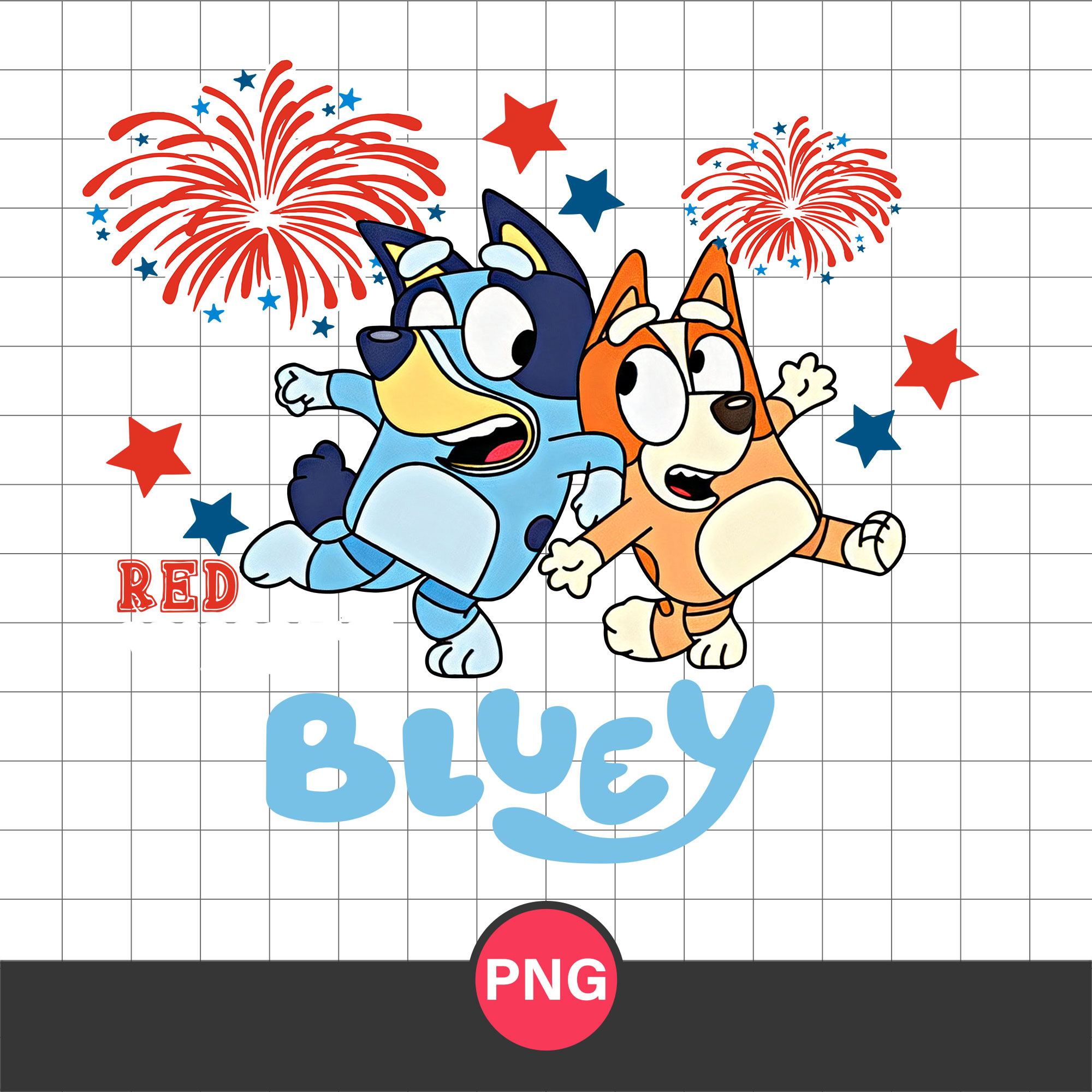 Red White Bluey Png, Bluey Happy USA Png, 4th Of July Png, B | Inspire ...