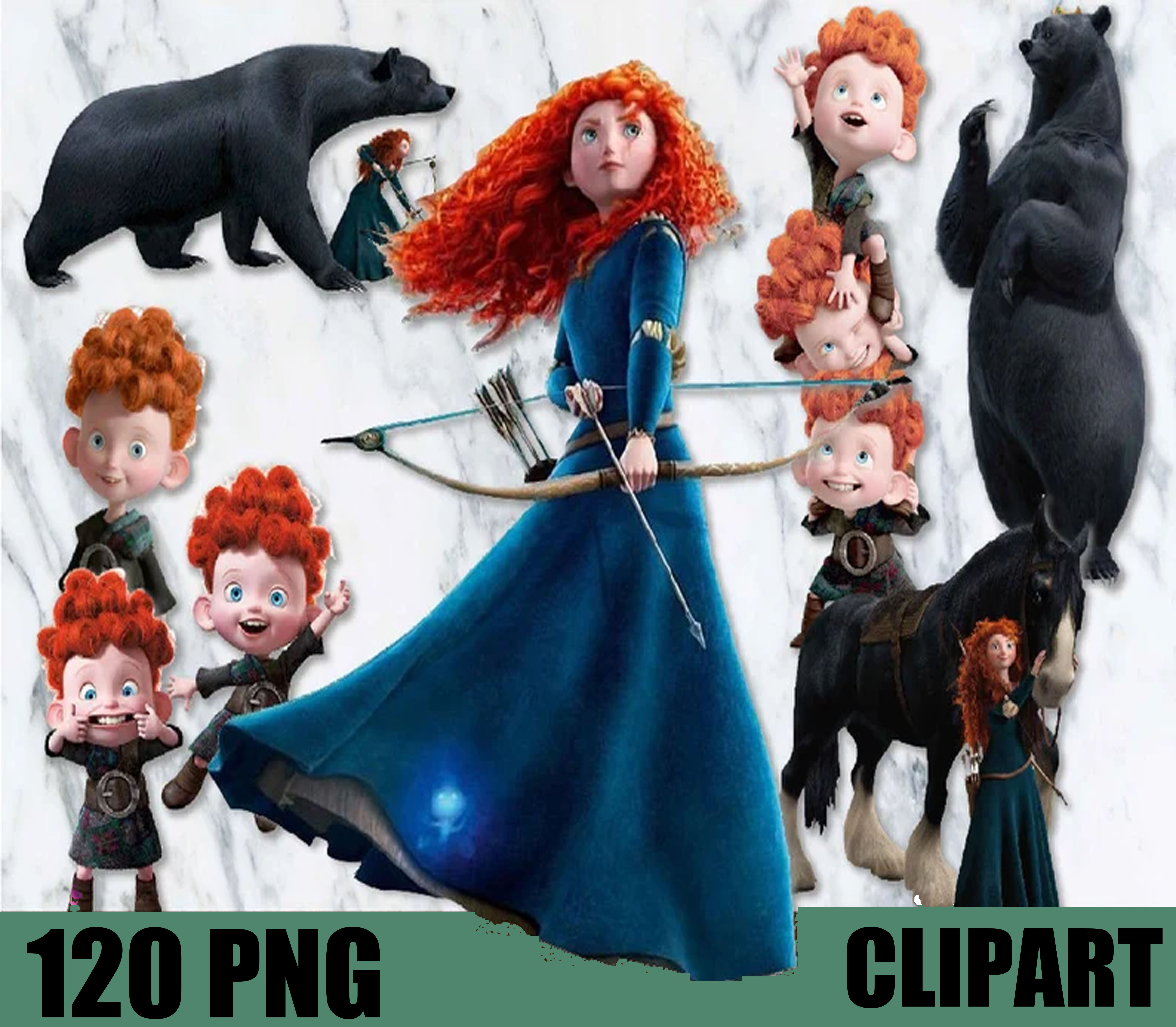 PNG Brave Clipart Merida Digital Download | Inspire Uplift