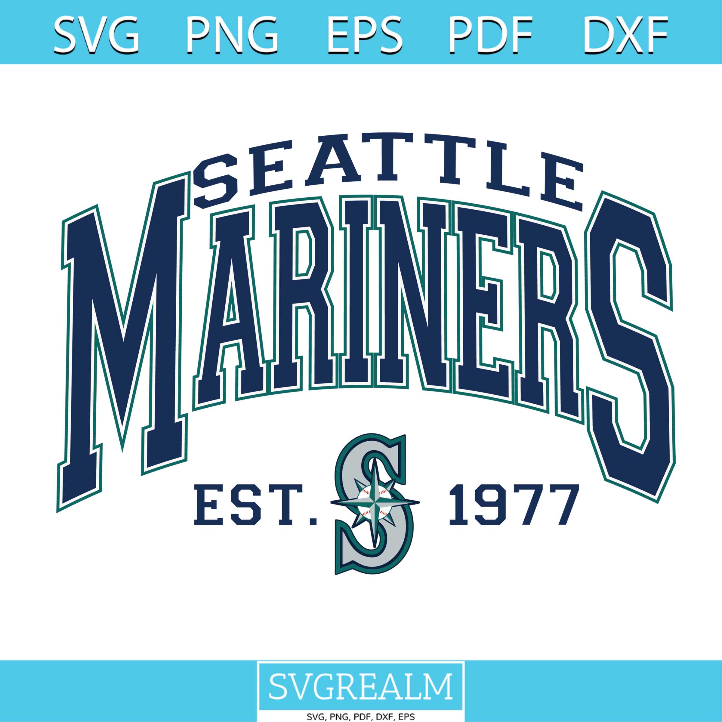 Seattle Mariners Baseball Svg For Cricut Sublimation Files | Inspire Uplift