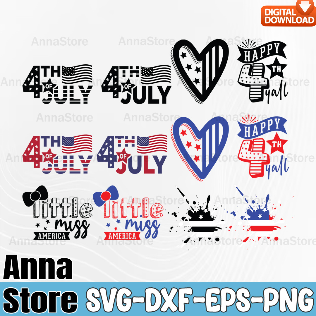 4th of July SVG Bundle, Tittle Miss America Svg,July 4th SVG | Inspire ...