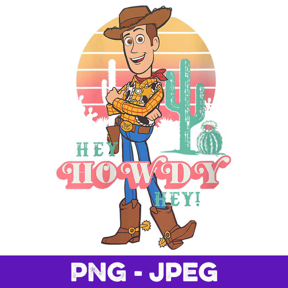 Womens Disney Pixar Toy Story 4 Woody Hey Howdy Hey Retro Po - Inspire ...