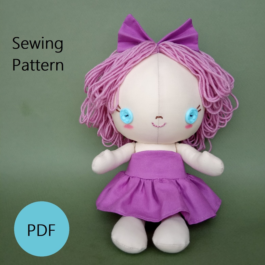 Rag Doll Sewing Pattern With Step-By-Step Tutorial - 2 sizes | Inspire ...