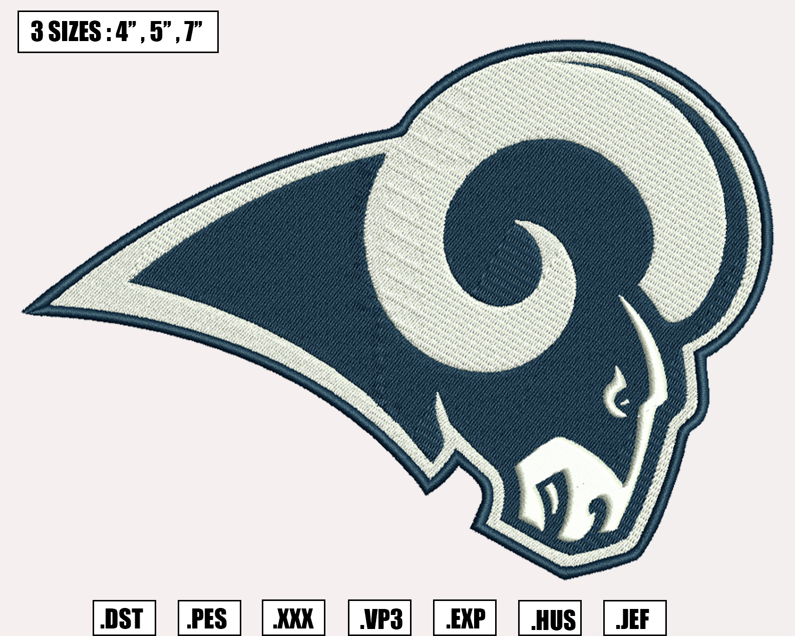 Los Angeles Rams Embroidery Designs, NCAA Logo Embroidery Fi | Inspire ...