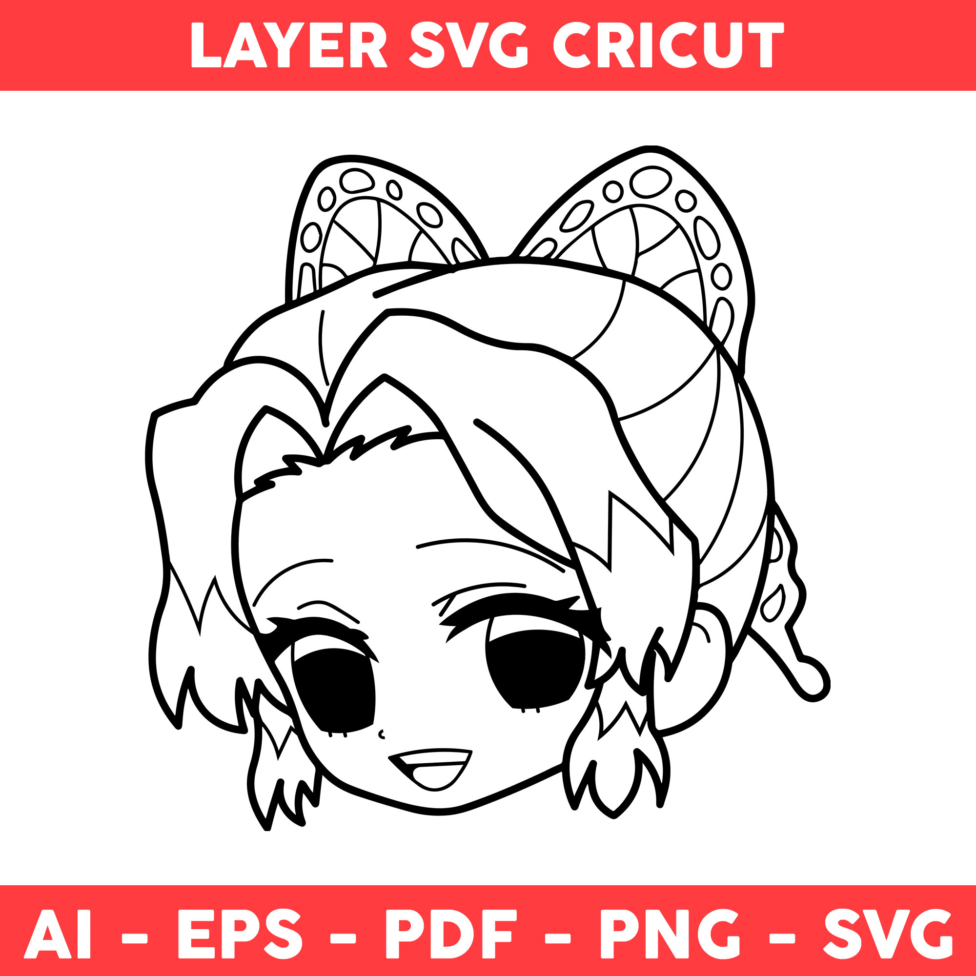 Kochou Shinobu Svg, Shinobu Face Svg, Shinobu Svg, Demon Sla - Inspire ...