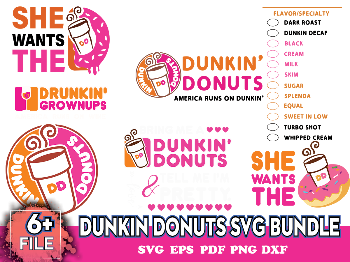 Dunkin Donuts Svg Bundle, She Want The D | Inspire Uplift