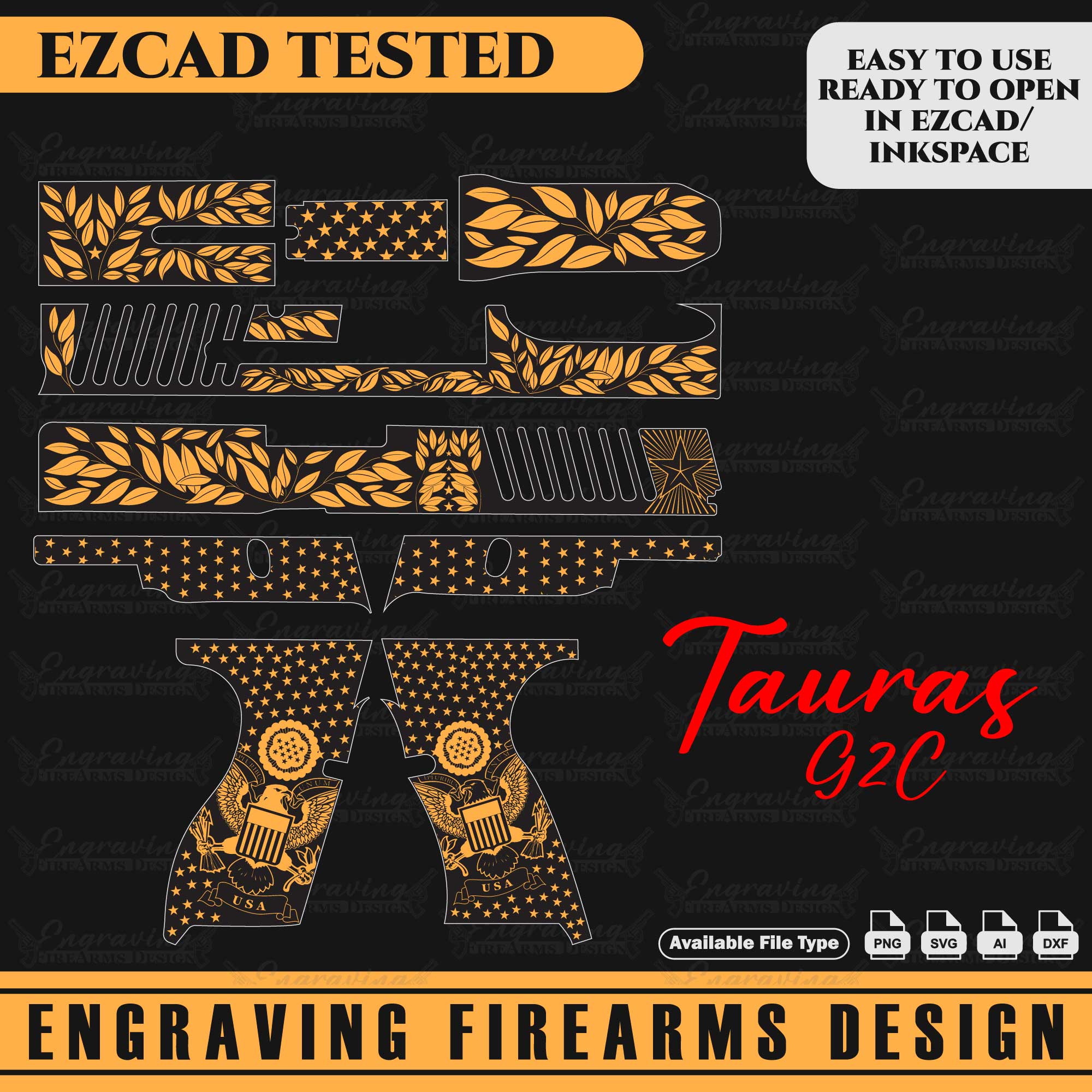 Engraving Firearms Design TAURAS G2C 9mm Patriot Design | Inspire Uplift