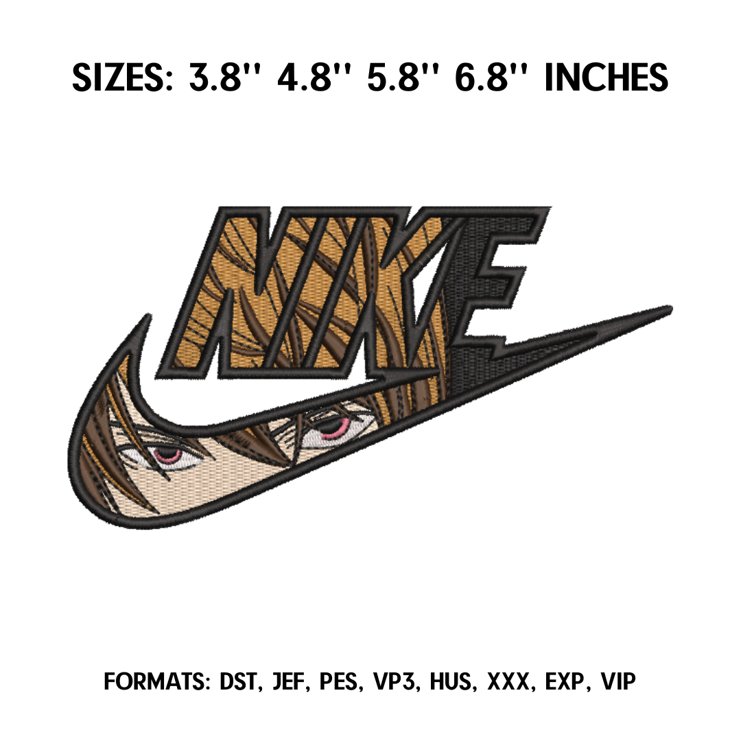 Nike Yagami Light Embroidery Design File, Death Note Anime E - Inspire ...