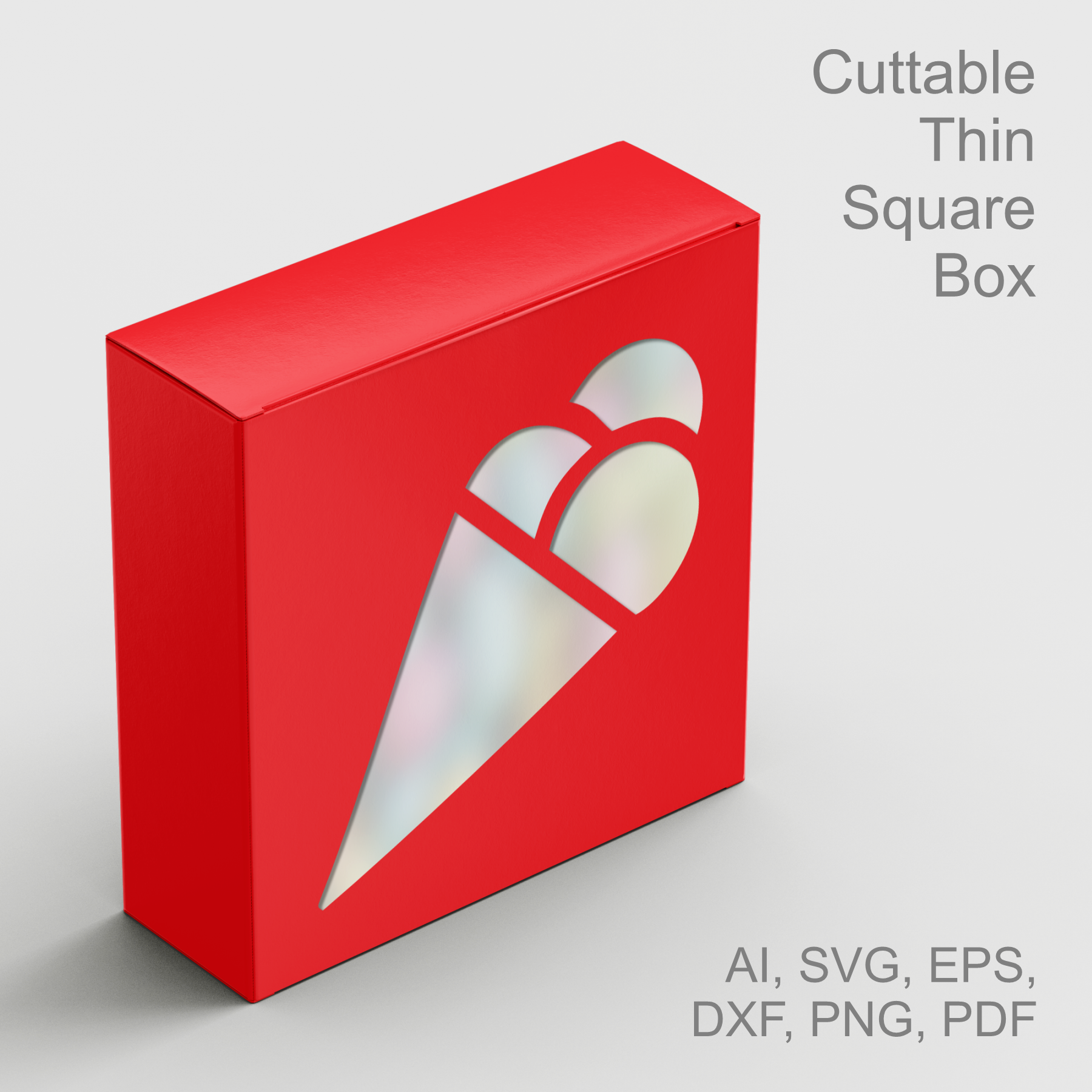 Thin Square Box with Ice Cream Cone See-through Window Paper | Inspire ...