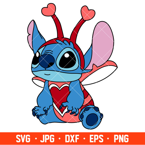 Stitch Bug Svg, Love Svg, Valentine's Day Svg, Disney Svg, C - Inspire ...