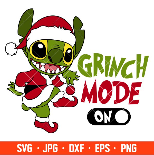Stitch Grinch Mode On Svg, Christmas Svg, Merry Grinchmas Sv | Inspire ...