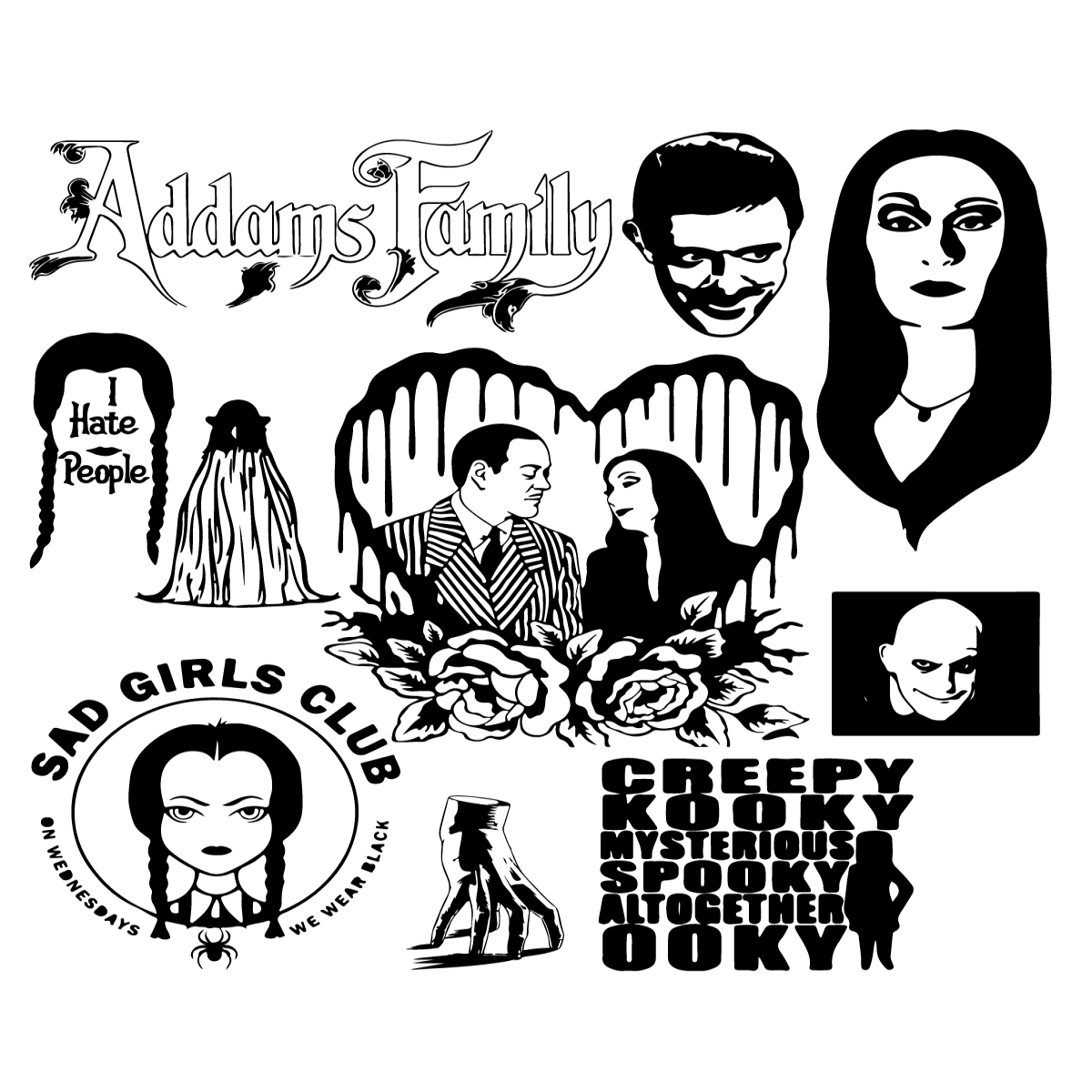 Addams Family Wednesday Bad Girls Cub Bundle SVG | Inspire Uplift