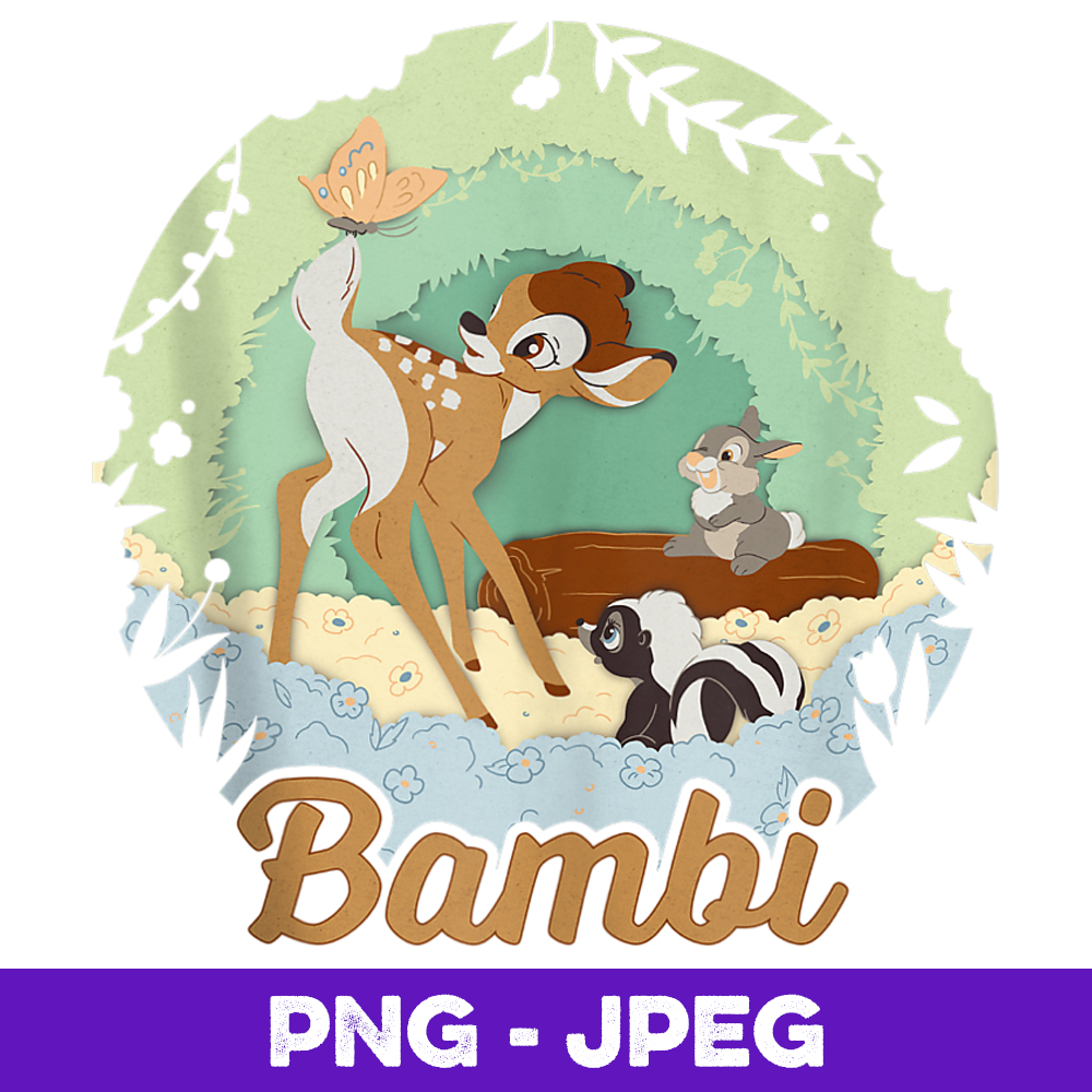 Disney Bambi Thumper And Flower Paper Cut Portrait V2 - Inspire Uplift