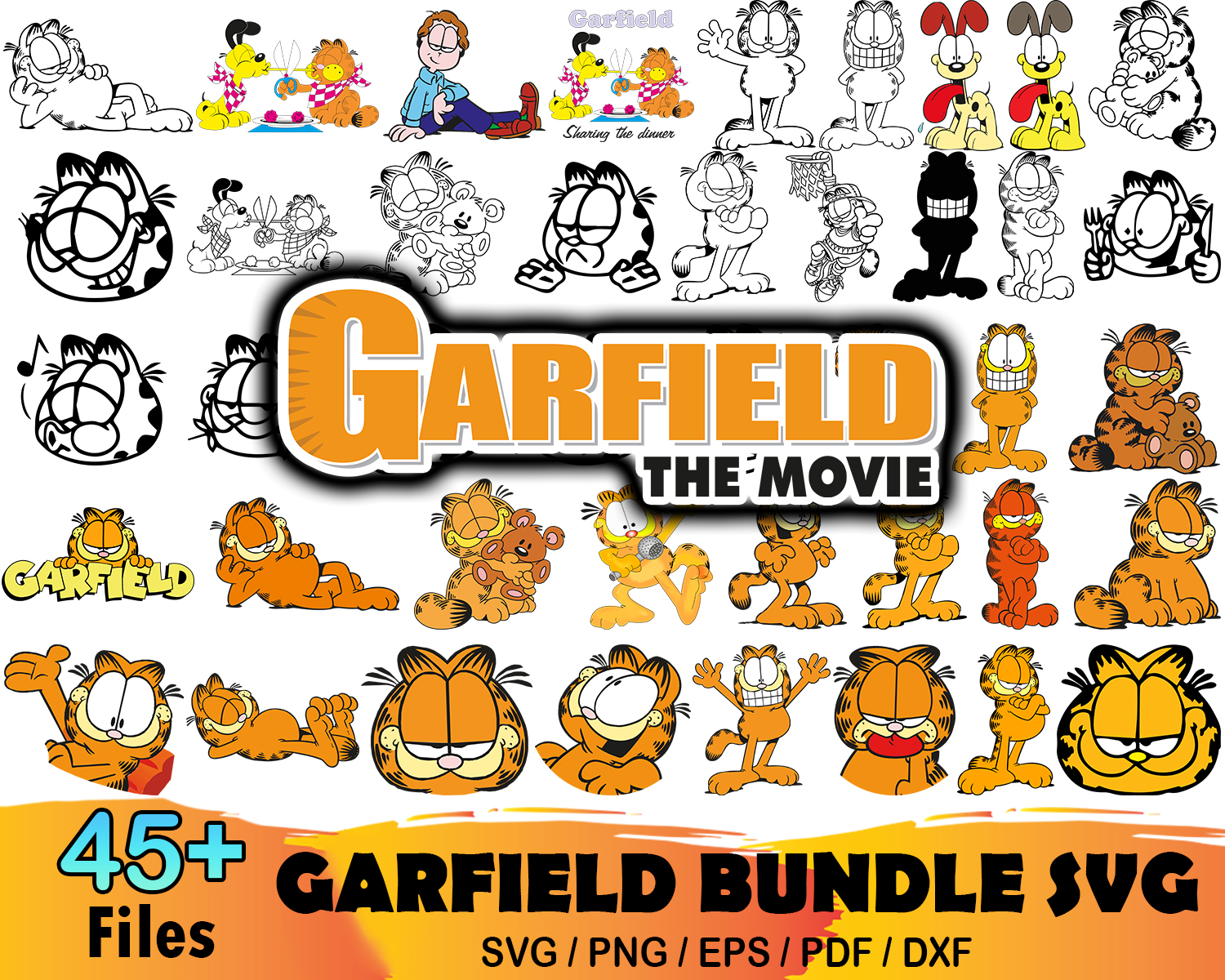 45 Garfield Bundle Svg, Cartoon Svg, Garfield Svg, Cartoon S | Inspire ...