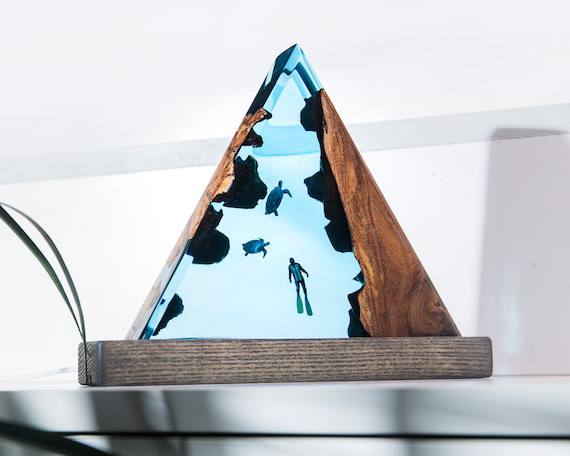 TRIANGLE, Night light, Epoxy Lamp, Resin Lamp, Resin Night L | Inspire ...