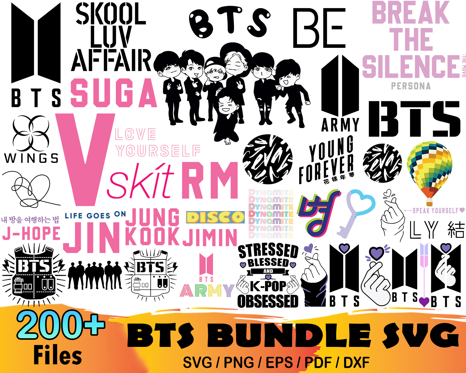 200 Bts Bundle Svg, Bts Svg, Kpop Svg, Bts Vector, Bts Clipa | Inspire ...