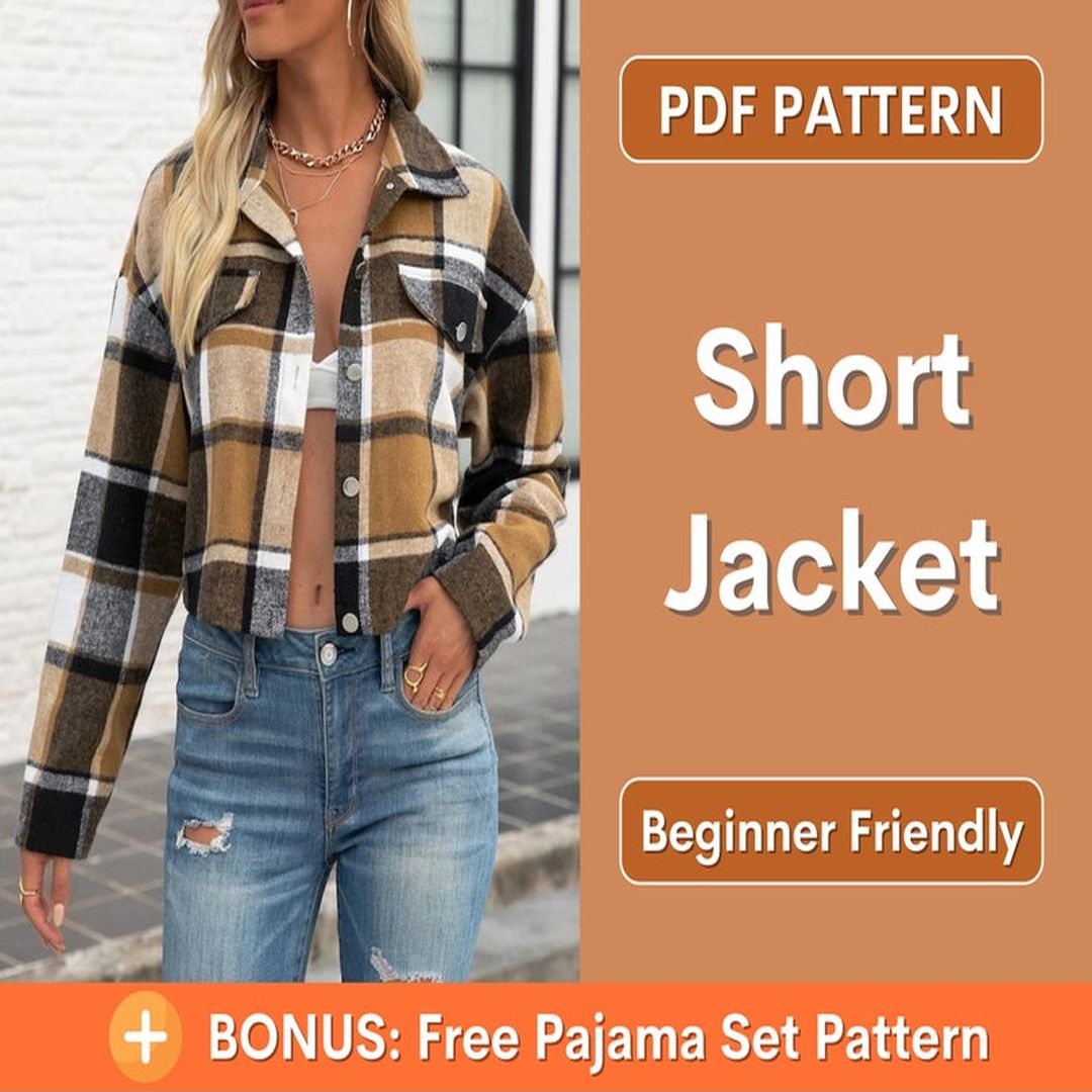Jacket Pattern, Women Short Jacket Sewing Pattern, Winter Ja | Inspire ...