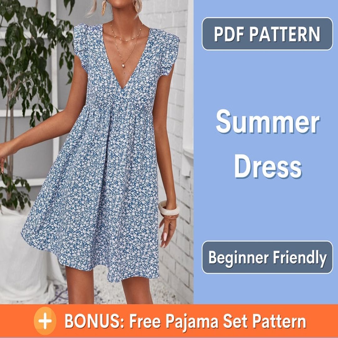 Summer Dress Sewing Pattern | XS-XXL | Summer dress pattern | Inspire ...