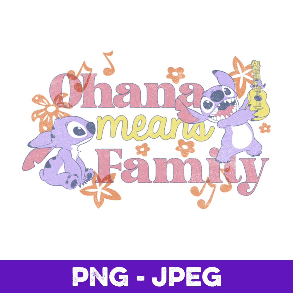 Disney Lilo & Stitch Pink Tone Ohana Means Family V1 | Inspire Uplift