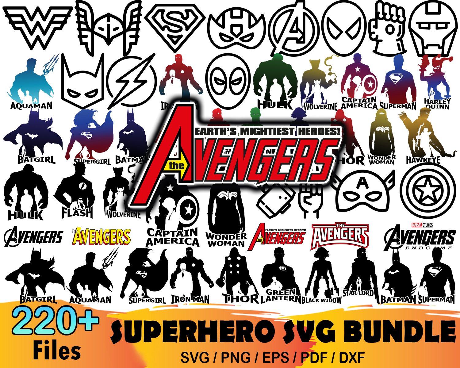 220 Superhero Svg Bundle, Marvel Svg, Avengers Svg, Superman | Inspire ...