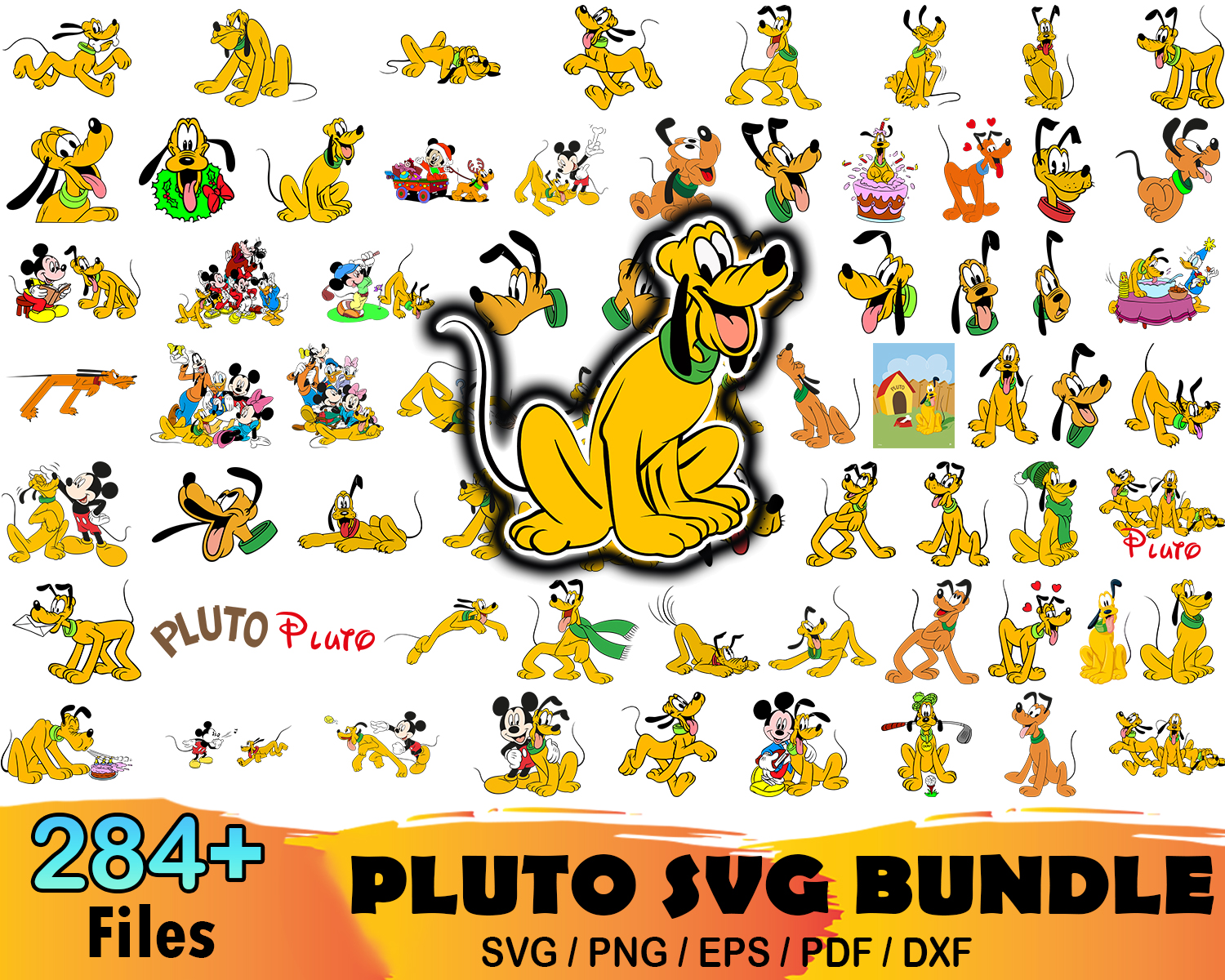 284 Pluto Svg Bundle, Disney Svg, Mickey Svg, Pluto Svg Bund | Inspire Uplift