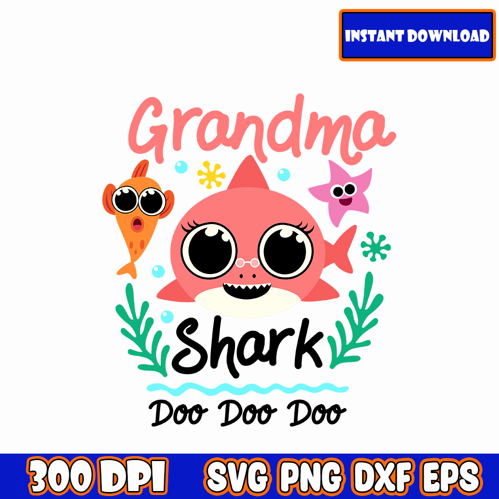 Grandma Shark SVG: Baby Shark Birthday SVG Baby Shark Birthd | Inspire ...