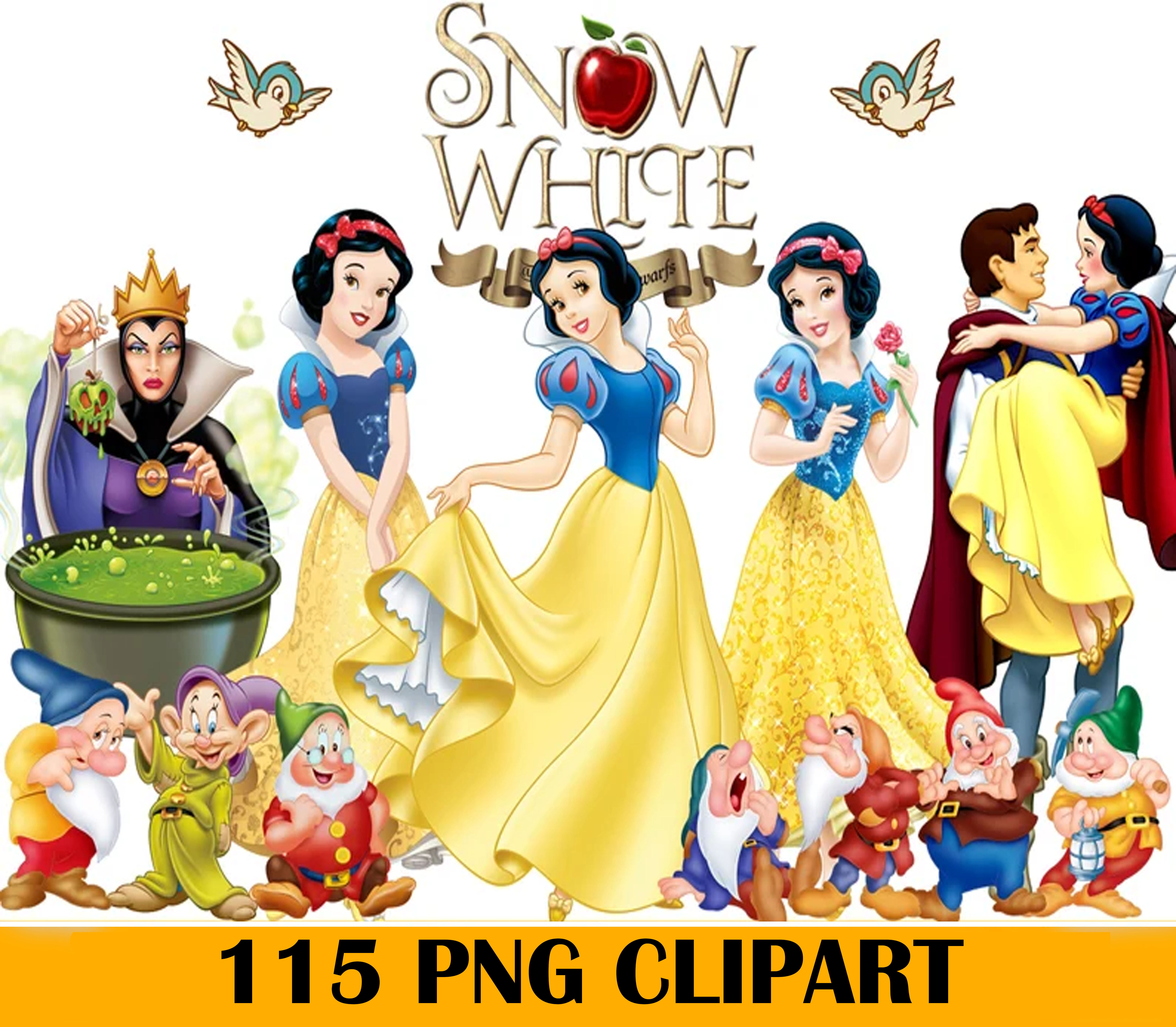 Snow White PNG Clipart, Princess Instant Digital Download | Inspire Uplift