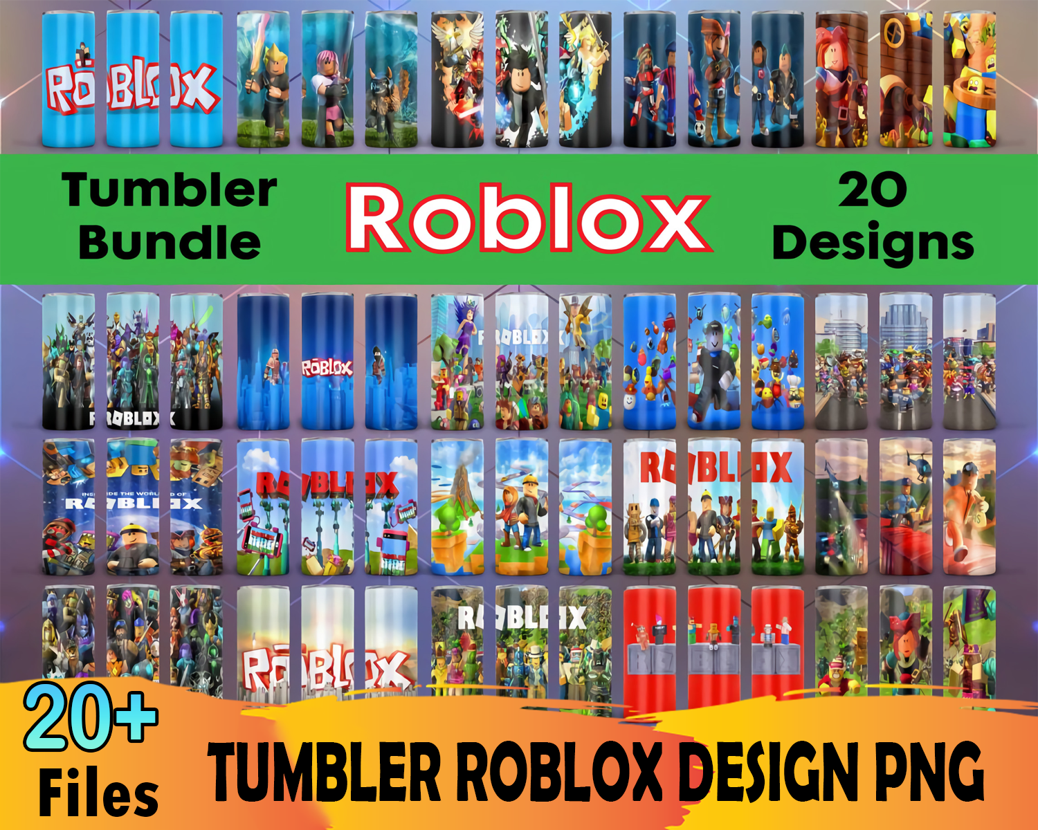 20 Roblox Tumbler PNG Bundle, Roblox Png, 20oz Design | Inspire Uplift