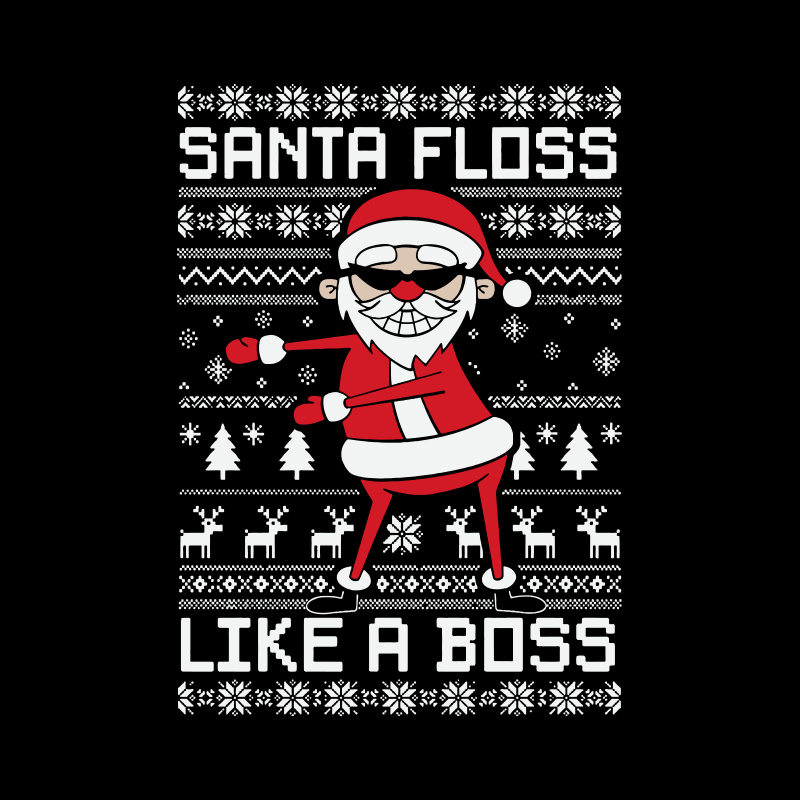 Santa Floss Like a Boss Funny Ugly Christmas Svg, Christmas - Inspire ...