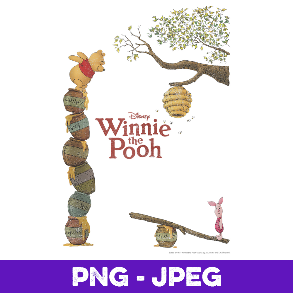 Disney Winnie The Pooh & Piglet Honey Pot Stack V2 , PNG Des | Inspire ...