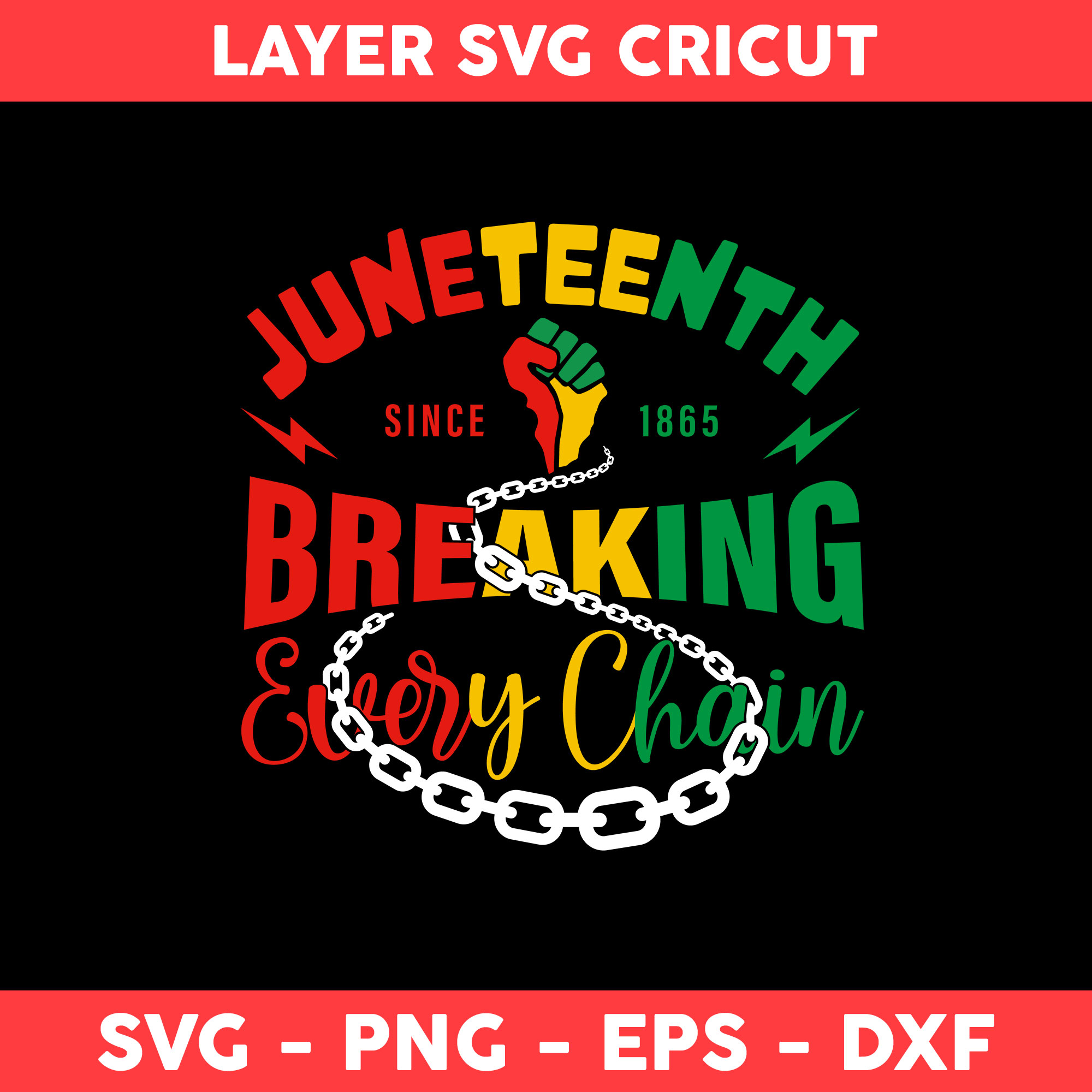 Juneteenth Breaking Every Chain Since 1865 Svg, Black Histor | Inspire ...
