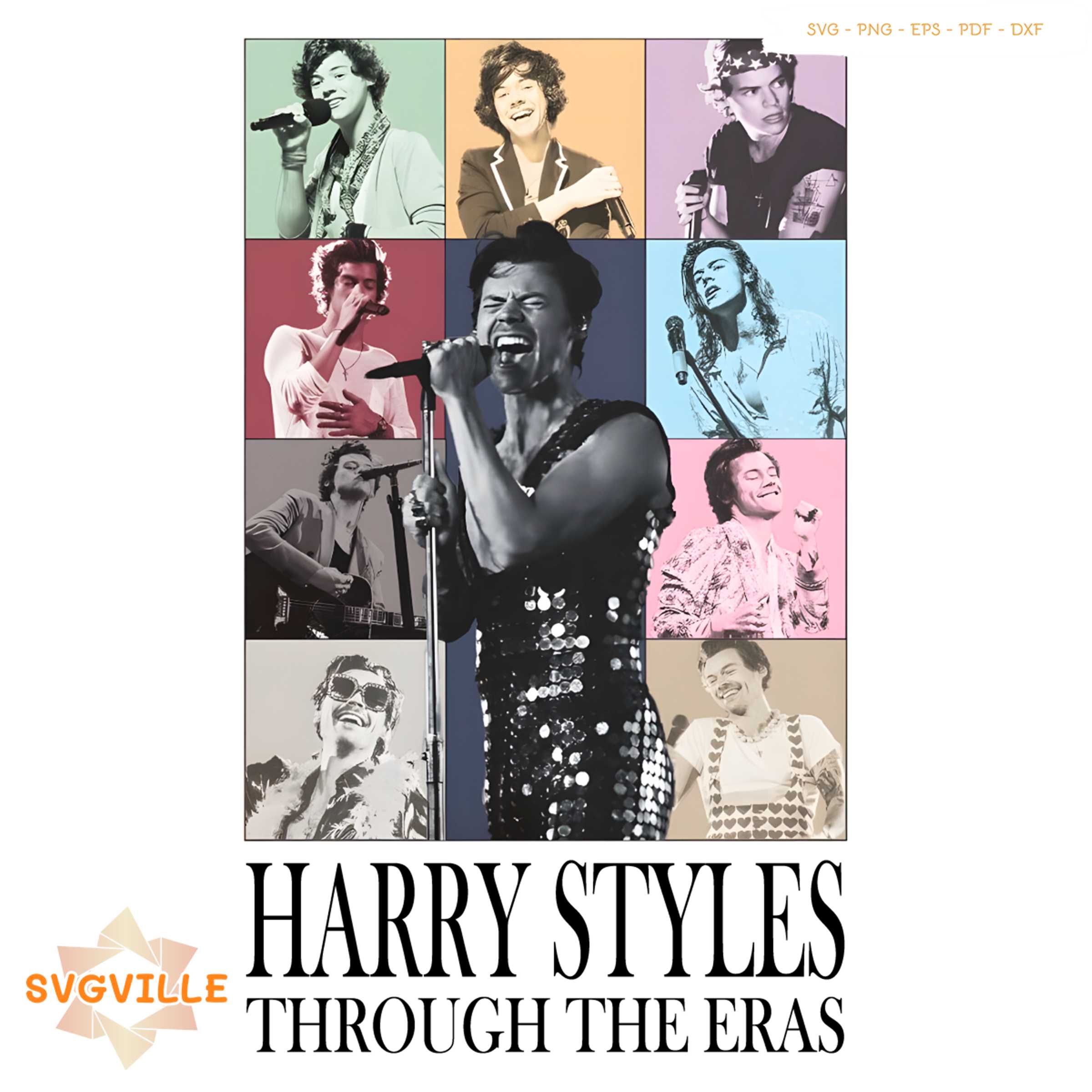 Harry Styles Through The Eras Png Silhouette Sublimation Fil - Inspire ...