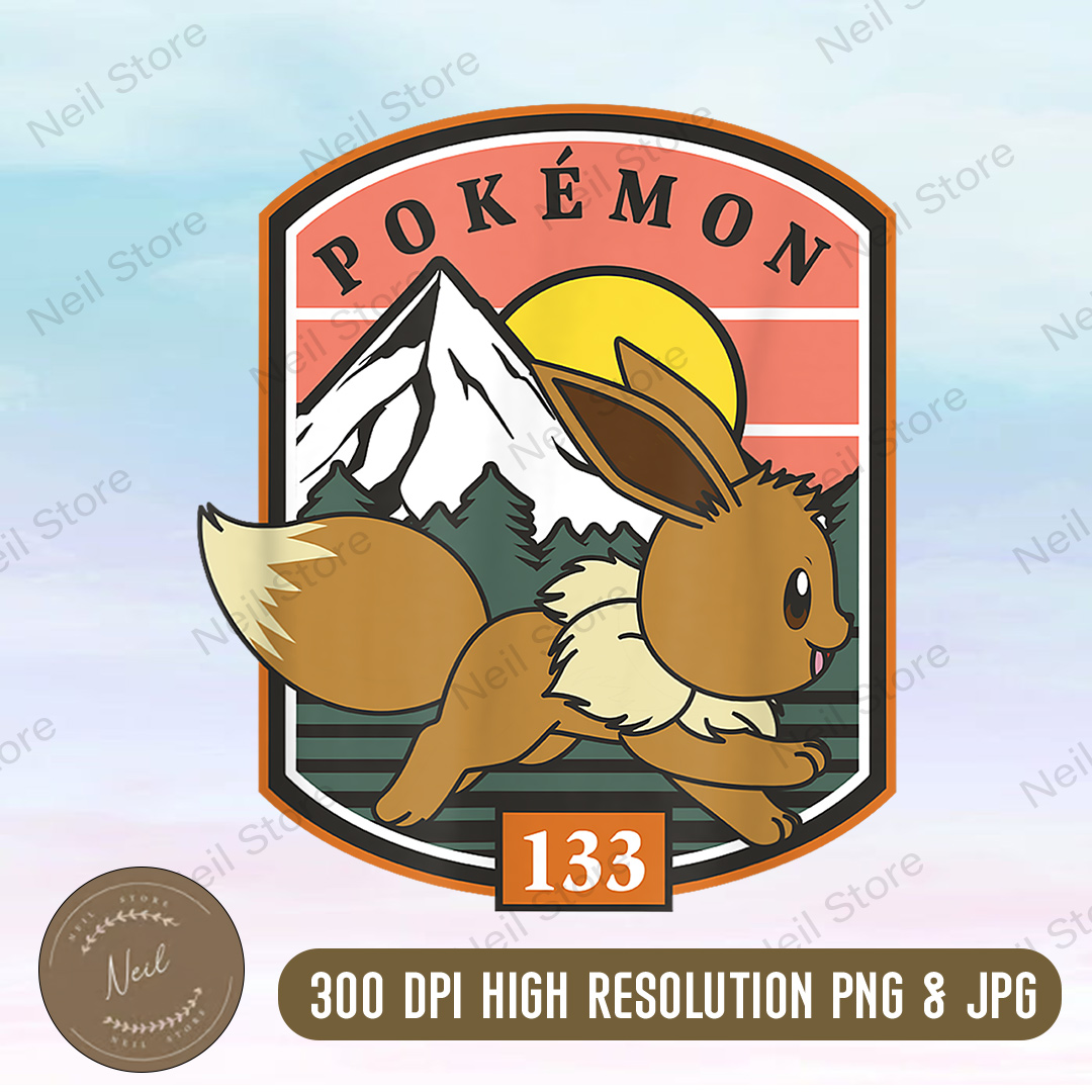 Pokemon 133 Eevee Running Outdoors Forest Landscape Poster P | Inspire ...