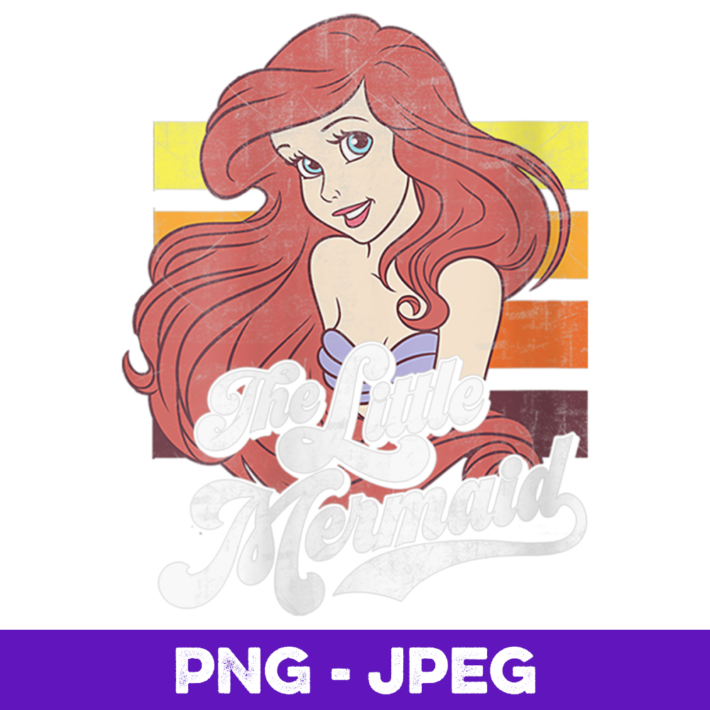 Womens Disney The Little Mermaid Ariel Retro Portrait V3 , P | Inspire ...