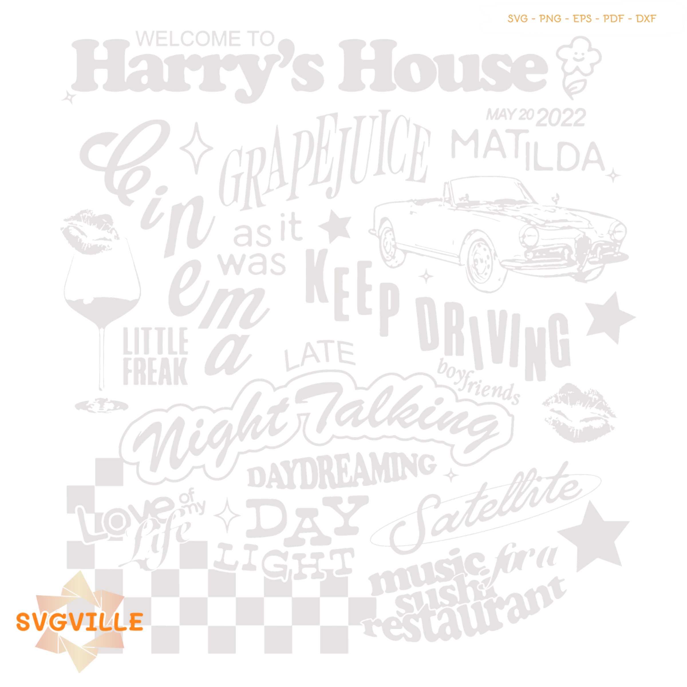 Harry Styles Harrys House Tracklist SVG Graphic Design Files - Inspire ...