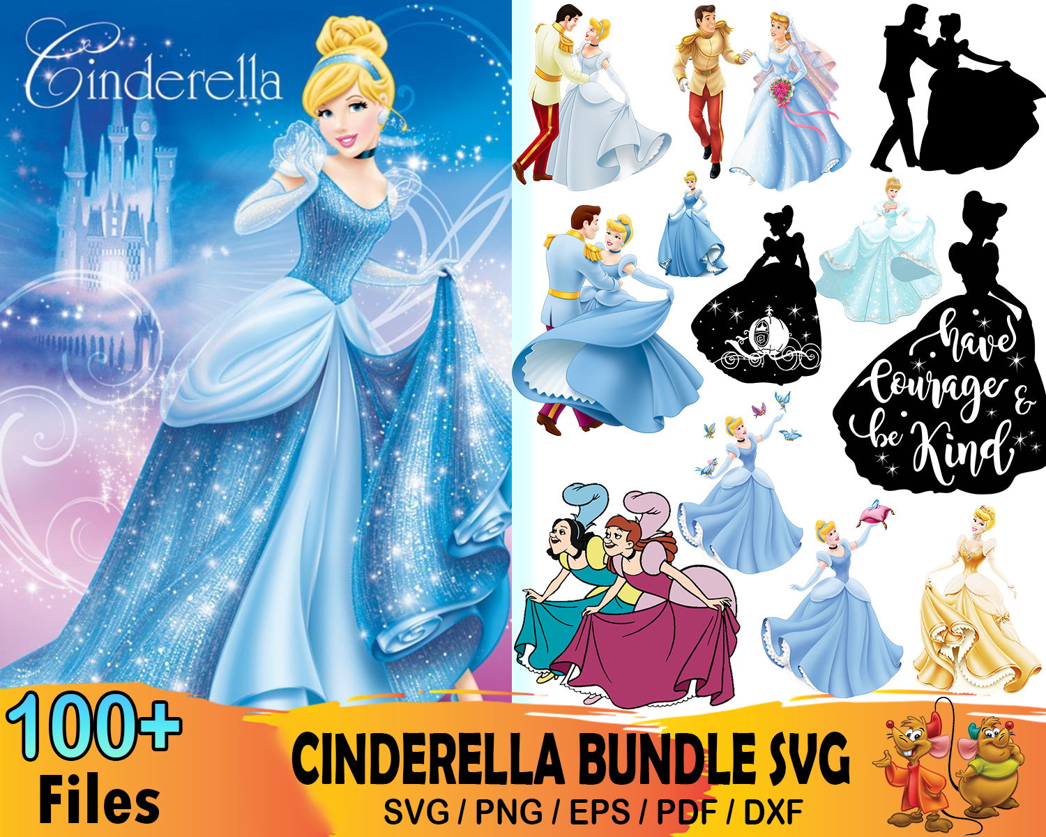 100 Disney Cinderella Bundle Svg, Disney Svg, Cinderella Svg | Inspire ...