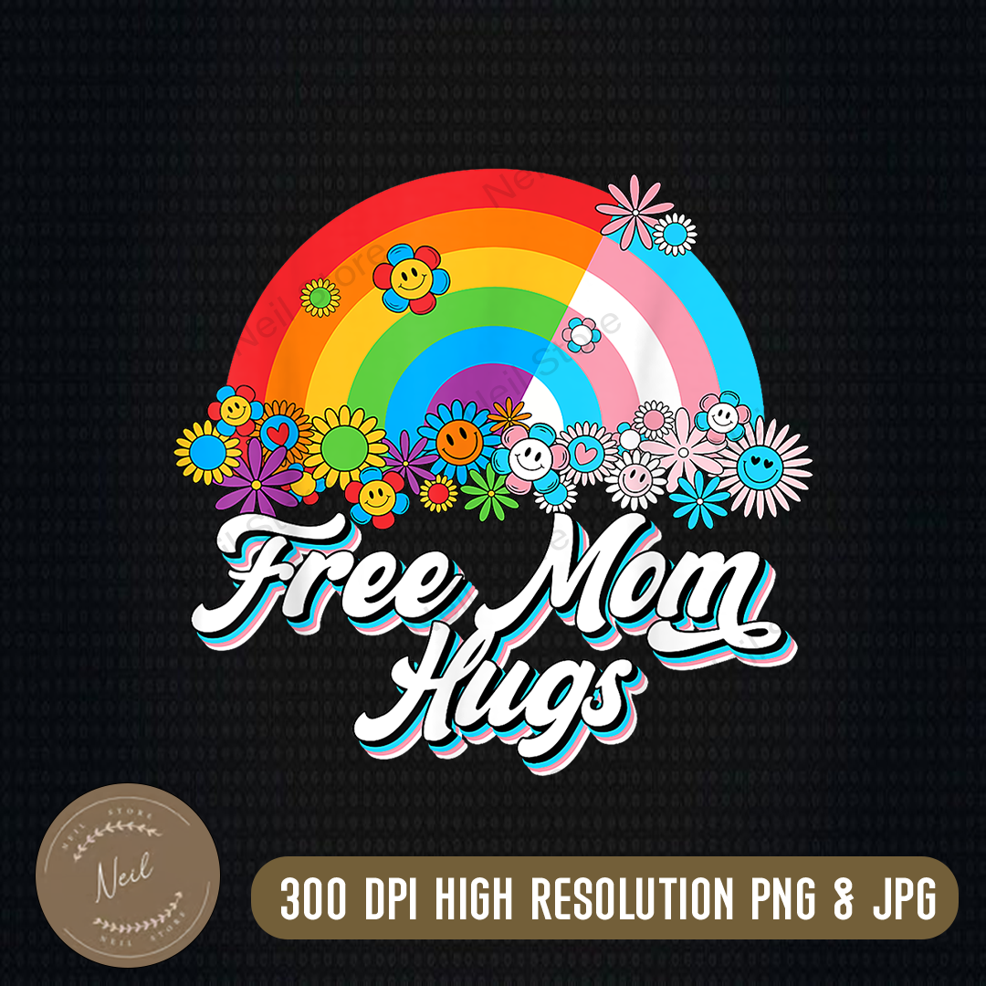 Free Mom Hugs Flower Rainbow Svg, LGBTQ Pride Png, Pride Mon - Inspire ...