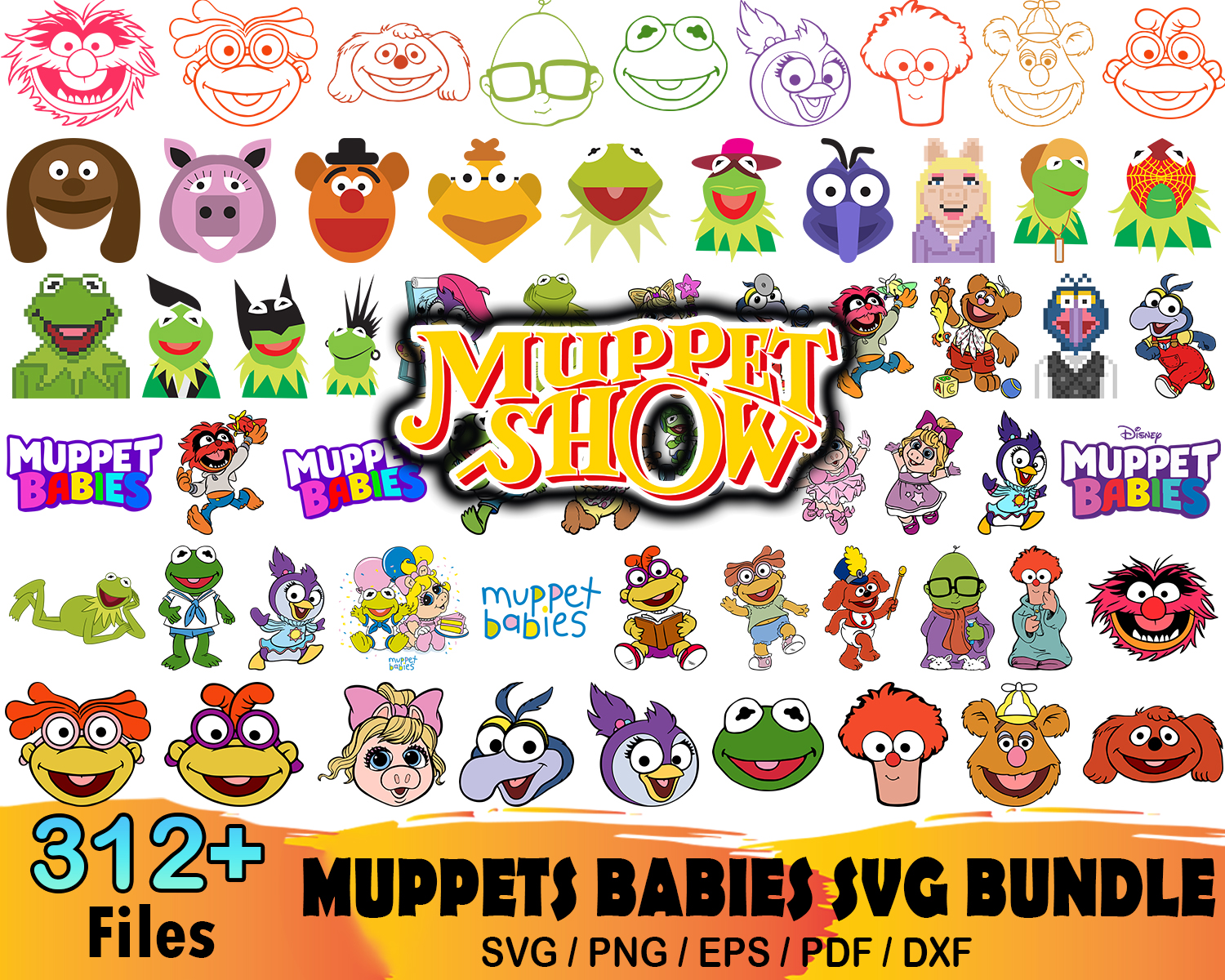 312 Bundle Muppet Babies Svg, Disney Svg, Muppet Babies Svg | Inspire ...