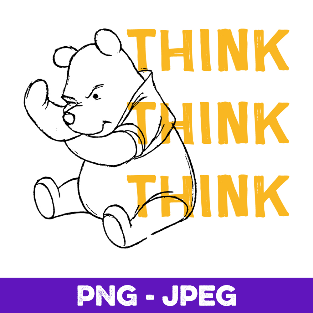 Disney Winnie the Pooh Think V1 , PNG Design, PNG Instant Do | Inspire Uplift